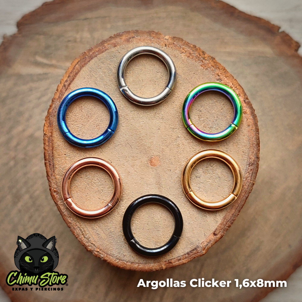 Argollas Clicker Titanio G23 - Tamaño 8mm (1,6mm;8mm) (14G) · Chimu Store Chile