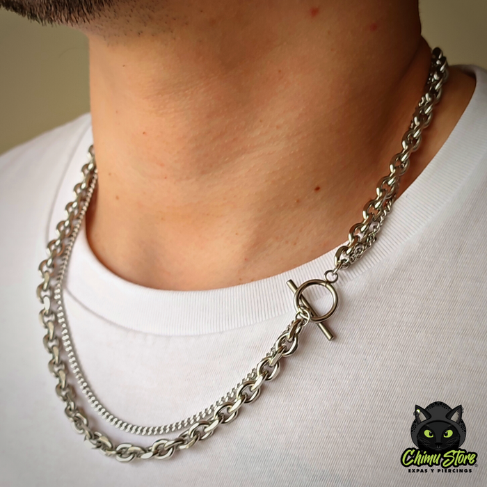 Cadena Doble Acero Inoxidable - Eslabones 002 (Largo 54cms) · Chimu ...