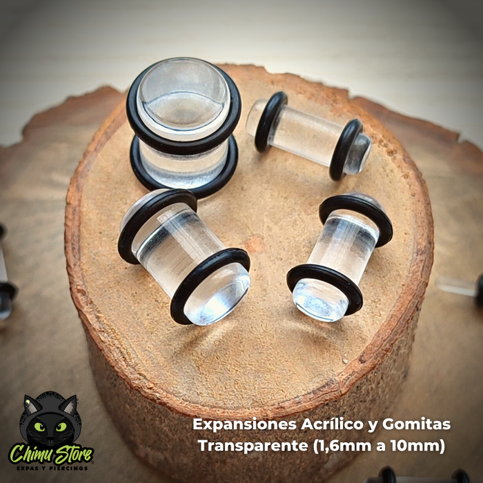 Expansiones Acrílico - Transparentes con Gomitas (1,6mm a 10mm) · Chimu ...